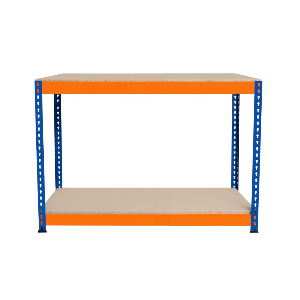 Heavy-Duty 2 Tier Workbench - 120cm x 45cm x 90cm, 600kg Capacity: Yavolo