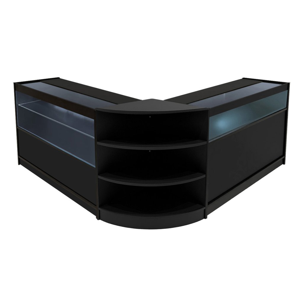 Harmonia LED Shop Counter Set B1200, C1200 & LM60 - Black - Yavolo