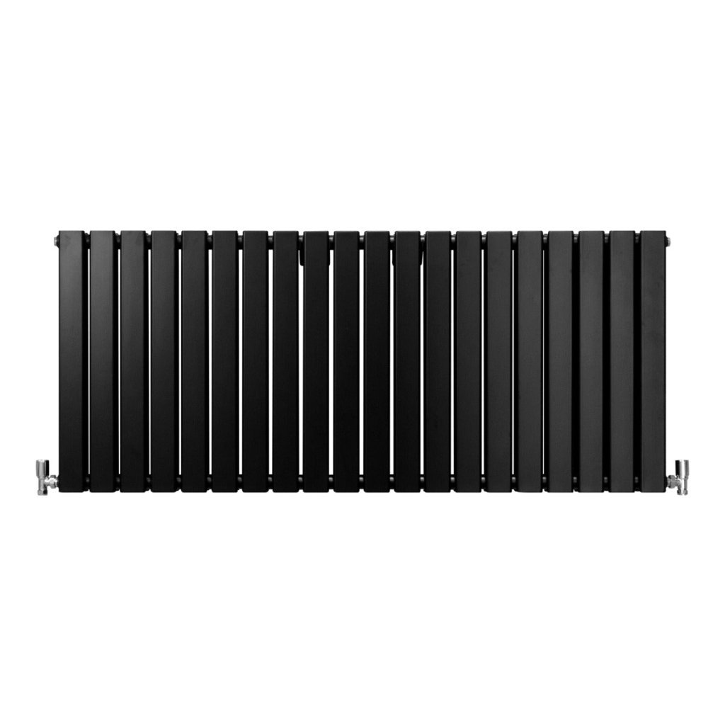 Modern Matt Black Flat Panel Designer Radiators 60x140cm: Yavolo