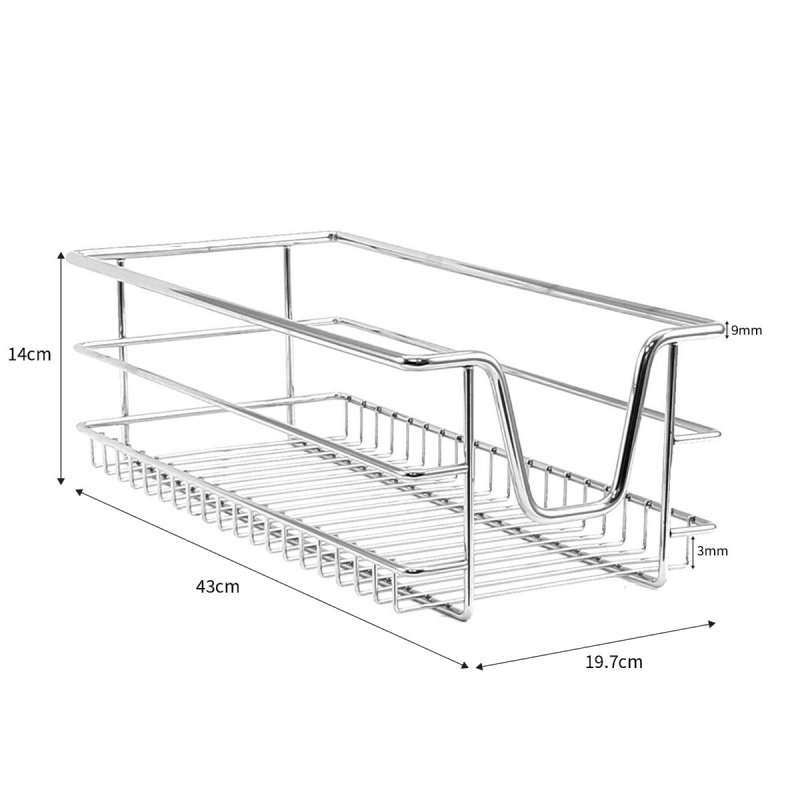 KuKoo 6 x Kitchen Pull Out Soft Close Baskets, 300mm Wide Cabinet ...