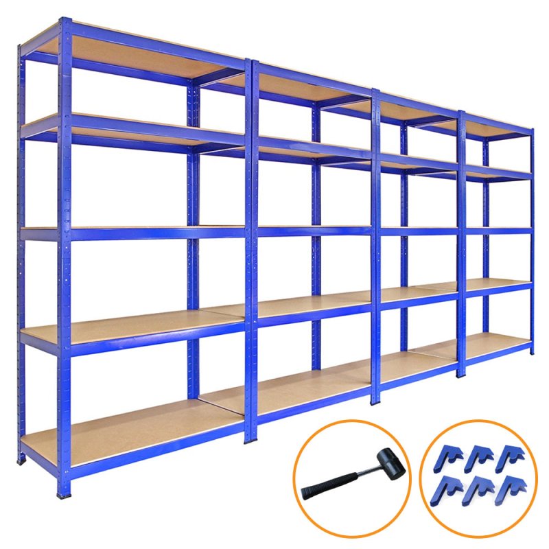 3 x 90cm Blue Shed Utility Greenhouse Storage Racks Garage Shelving ...