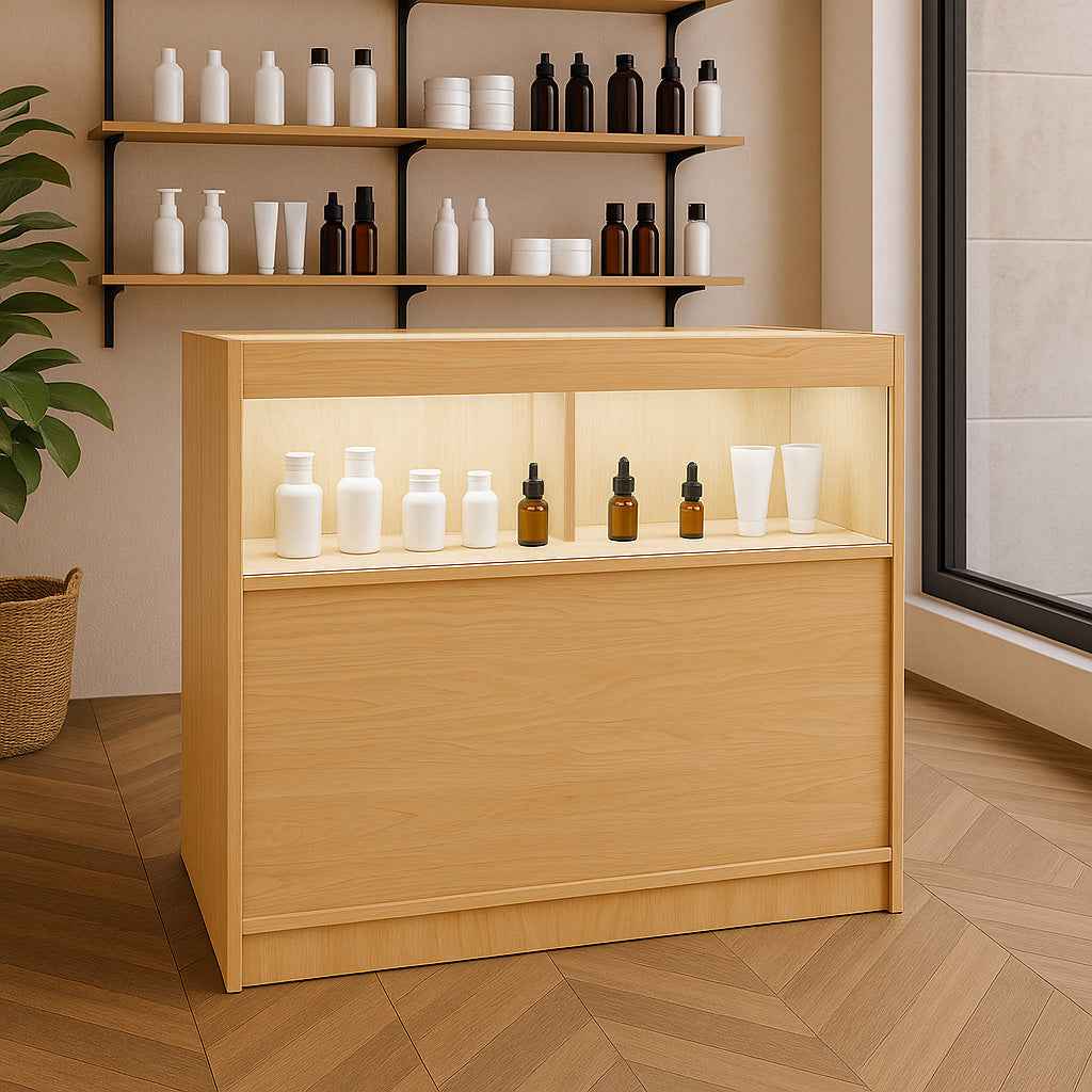 Maple LED Retail Shop Counter B900 – Sleek Display Solution: Yavolo