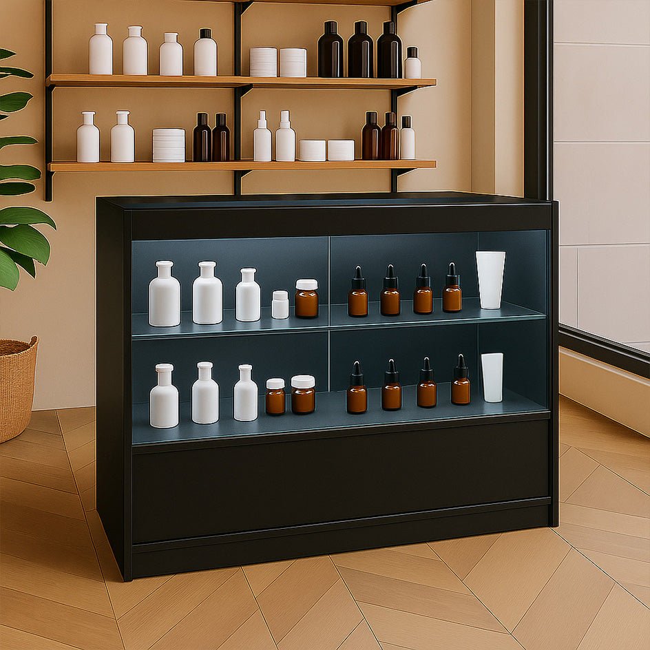 Stylish Black LED Retail Shop Counter C1200: Yavolo