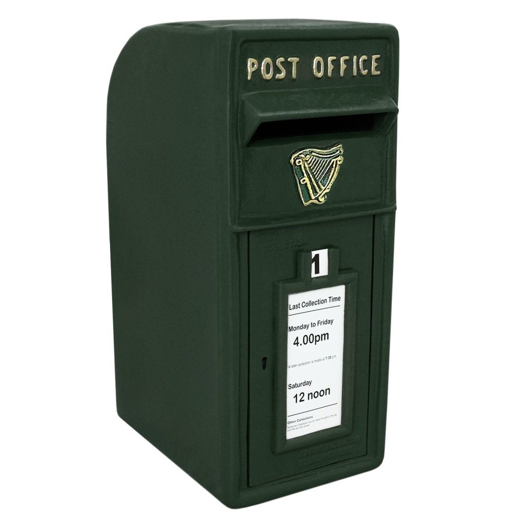 Authentic Irish Cast Iron Green Wall Mounted Royal Mail Post Box: Yavolo