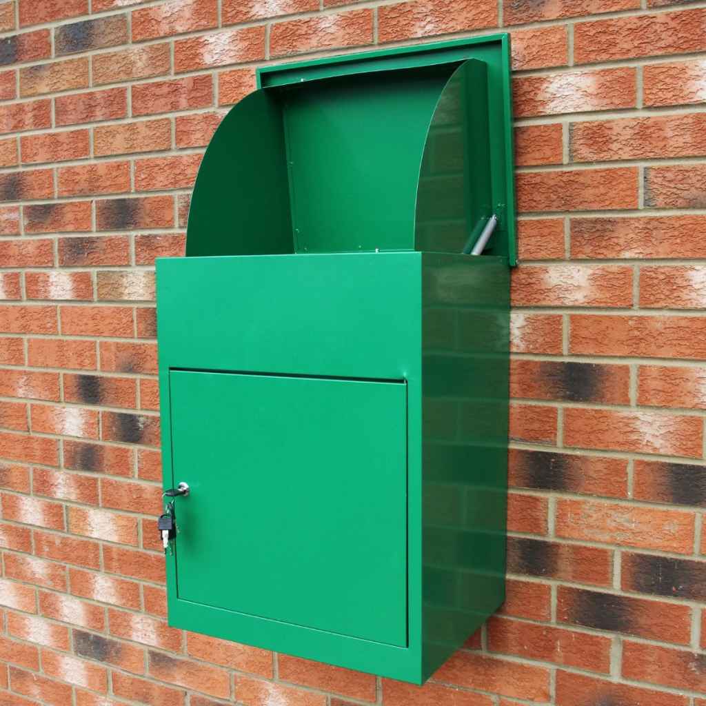 Green Lockable Large Outdoor Parcel Post Box - Weatherproof Galvanised ...