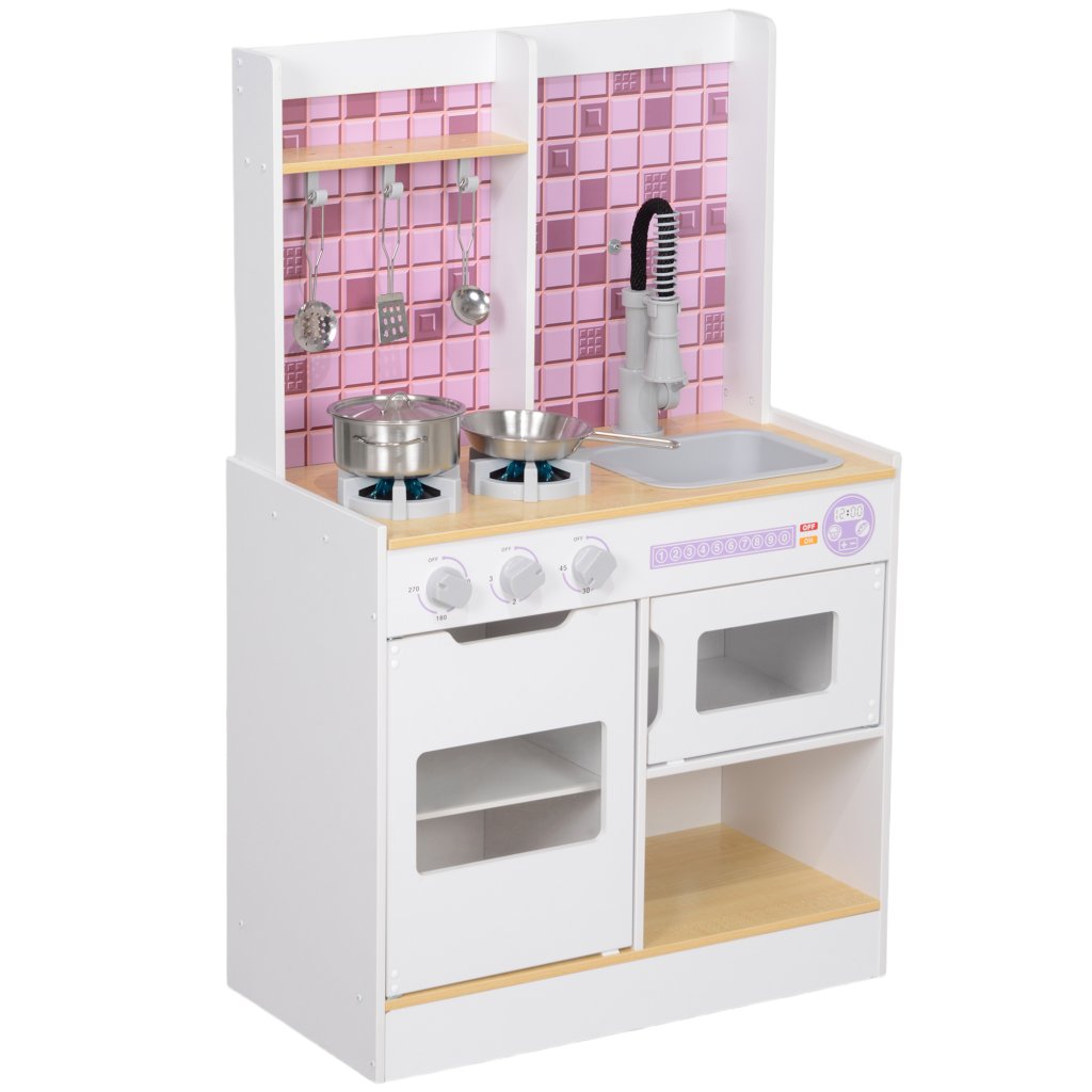 AIYAPLAY Kids Play Kitchen, Pretend Play Kitchen with Realistic Over ...