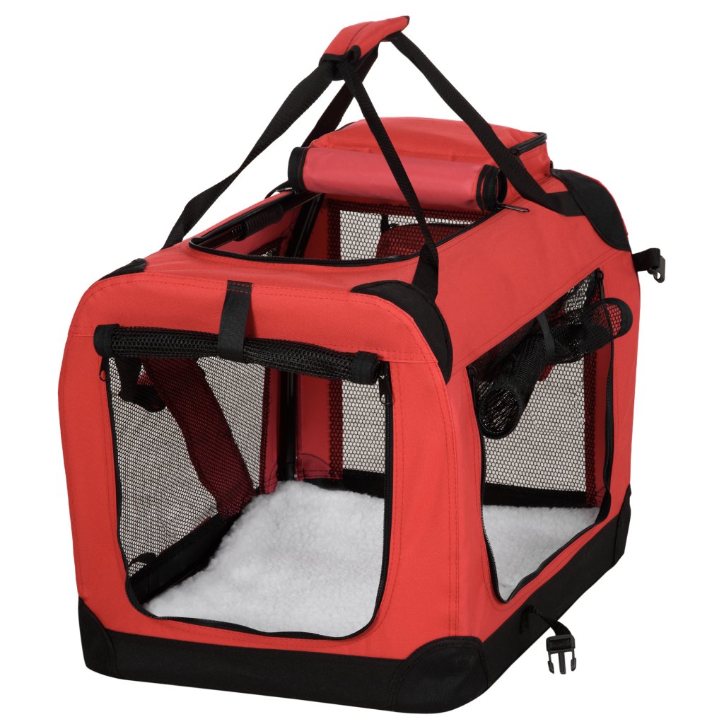 PawHut Foldable Soft Pet Carrier - Red, 60cm for Cats & Small Dogs: Yavolo