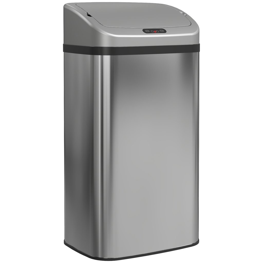 HOMCOM 48L Stainless Steel Sensor Bin with Automatic Lid: Yavolo