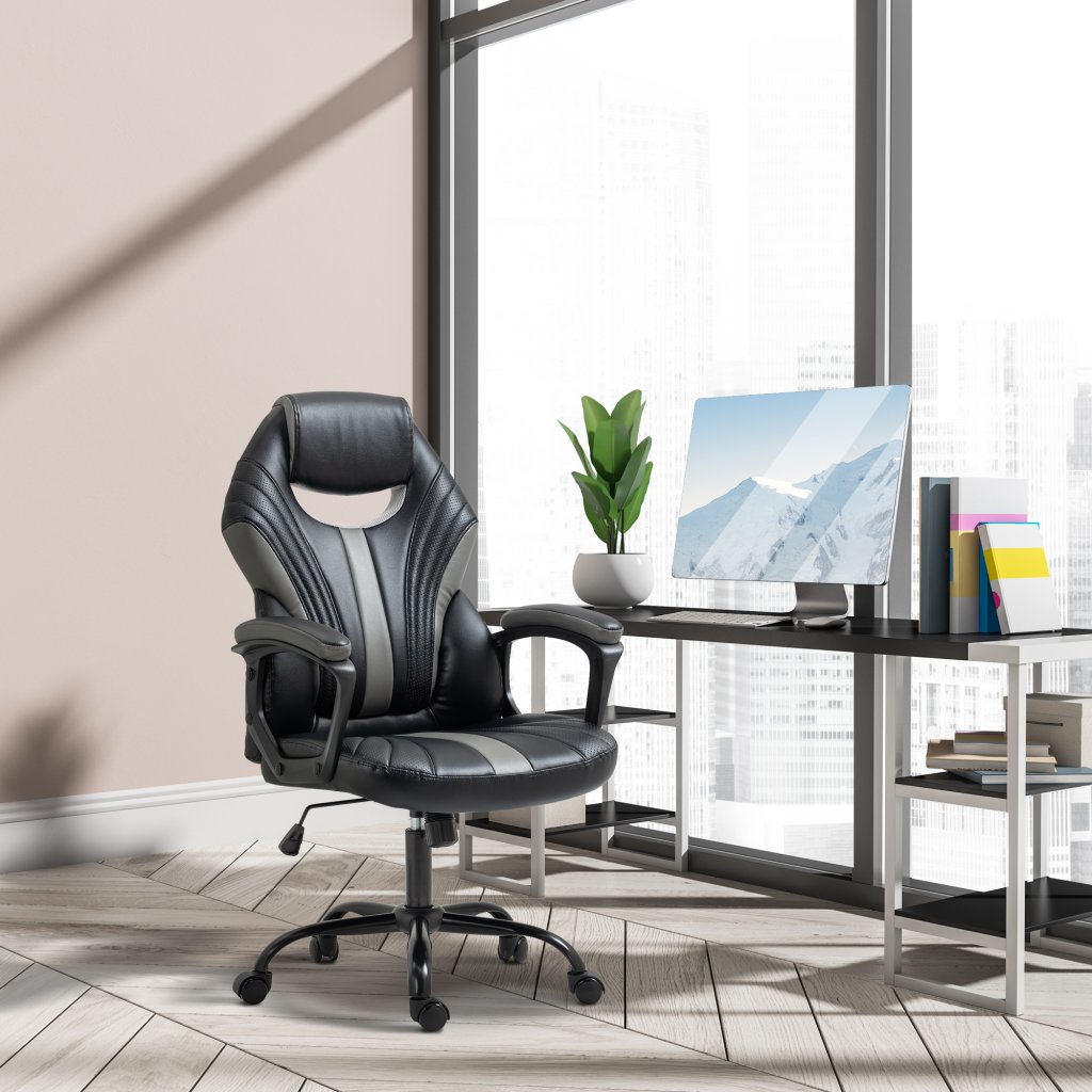 Vinsetto Computer Gaming Chair, Desk Chair with Breathable PU Leather ...