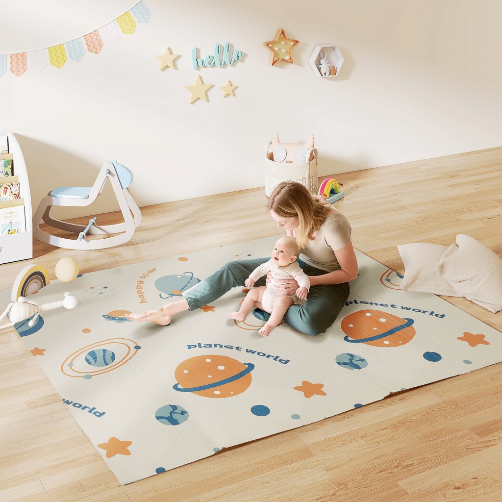 AIYAPLAY Baby Play Mat Double Sided, Foldable & Reversible Activity ...