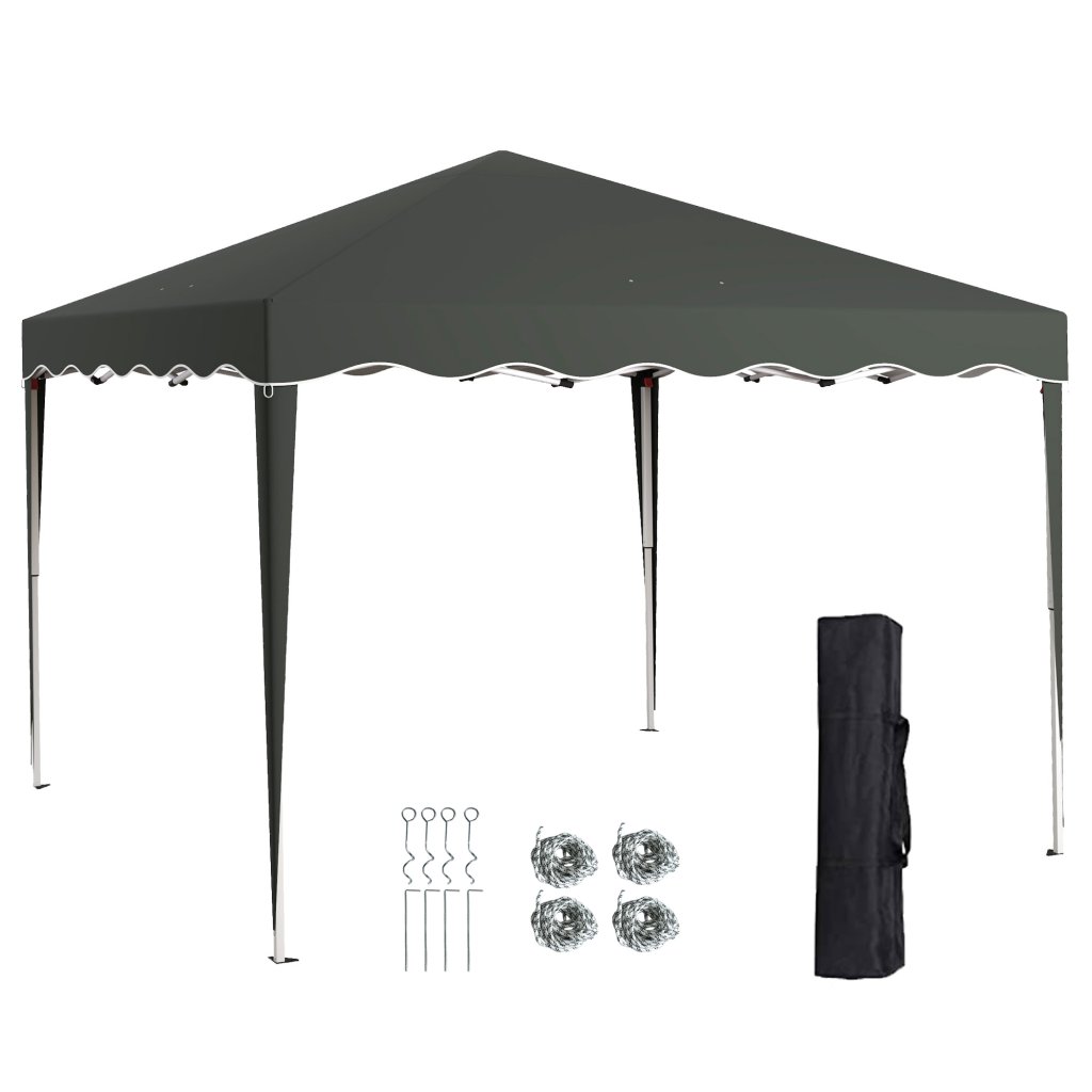 Outsunny 3x3(m) Pop Up Gazebo, Foldable Party Tent with Wave Edge and ...