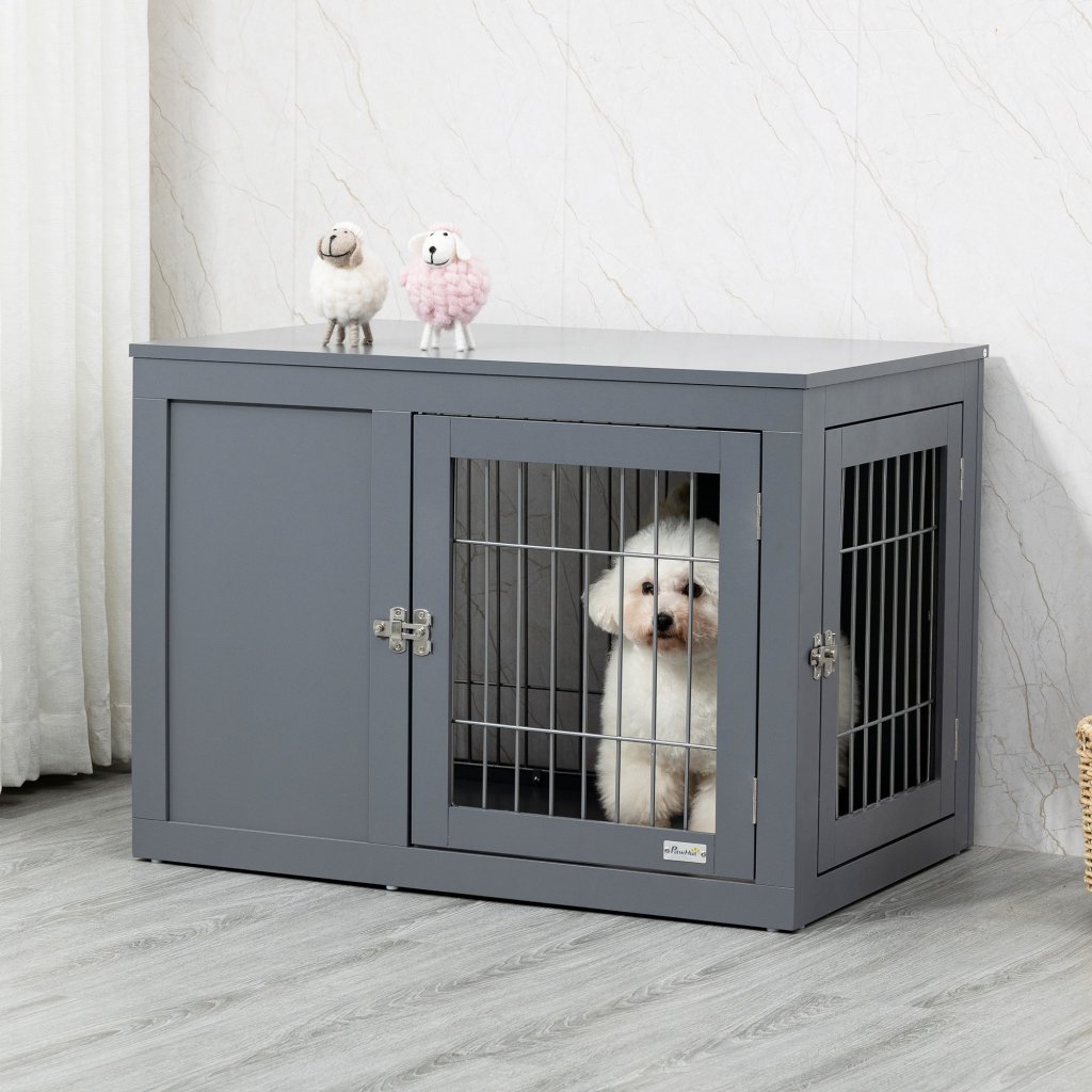 PawHut Furniture Style Dog Crate for Small and Medium Dogs, End Table ...