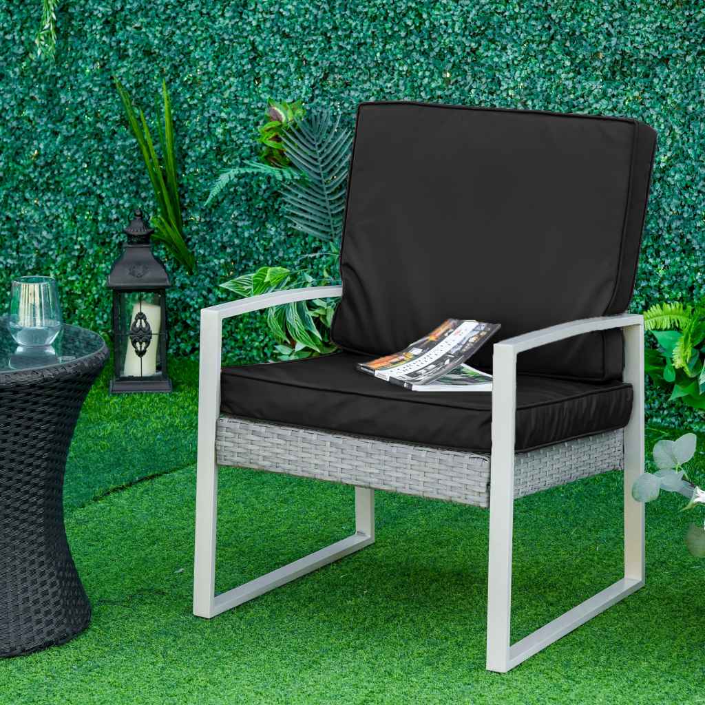 Outsunny 2 Piece Garden Chair Cushions with 1 Seat Cushion 1 Back Pad ...