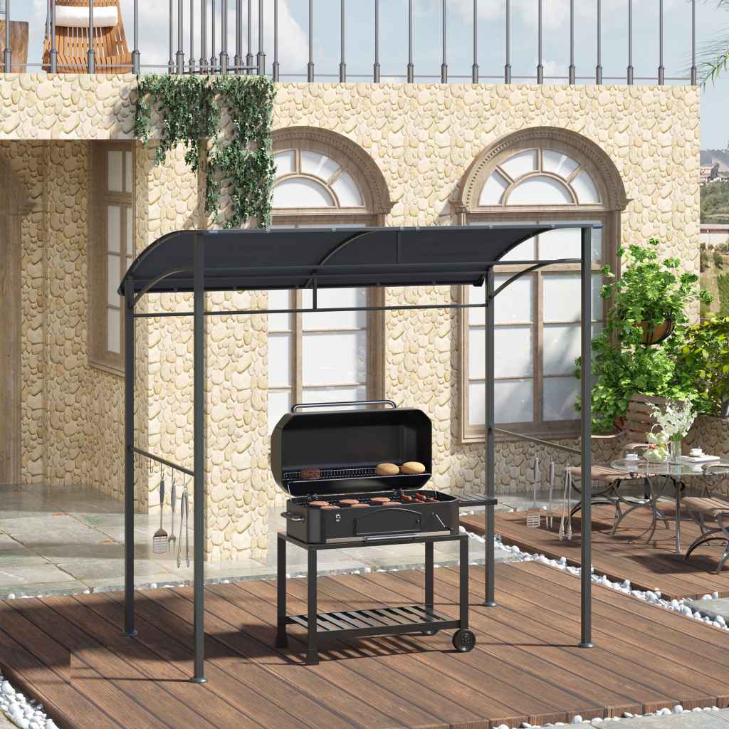 Outsunny 2.2 x 1.5 m BBQ Grill Gazebo Tent, Garden Grill with Metal ...