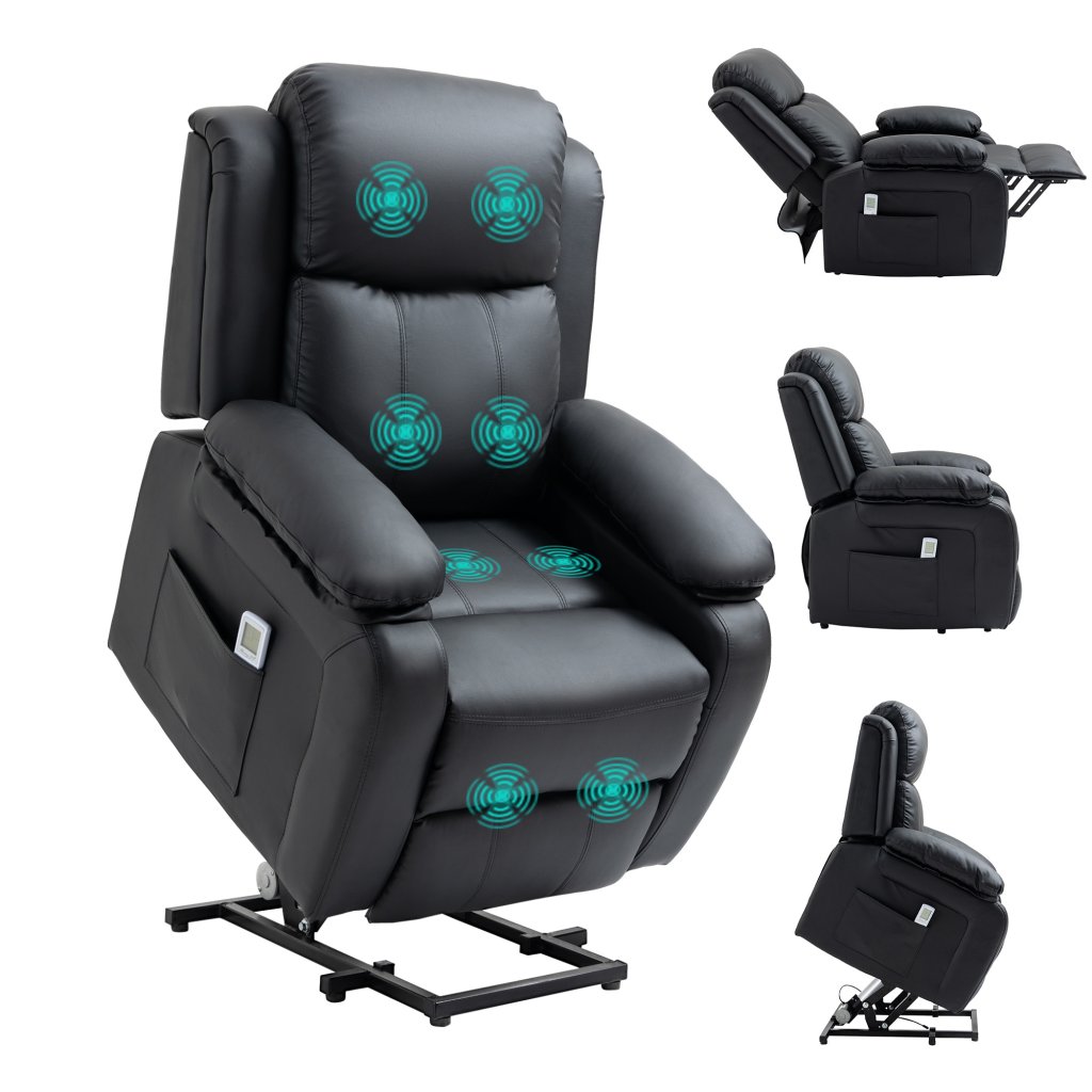 HOMCOM Riser and Recliner Chair with Massage, Power Lift Recliner Chair ...