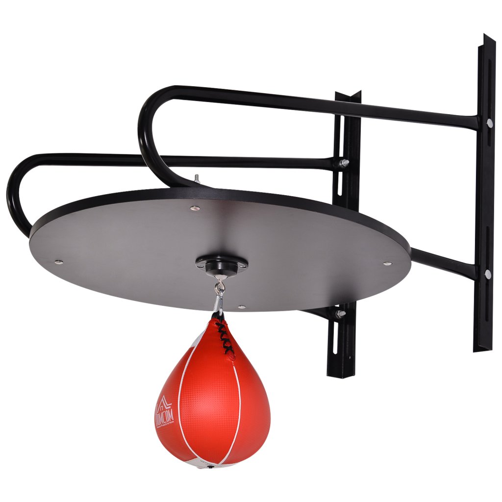 HOMCOM Wall-mounted Punching Ball Height Adjustable Hanging Speedball ...