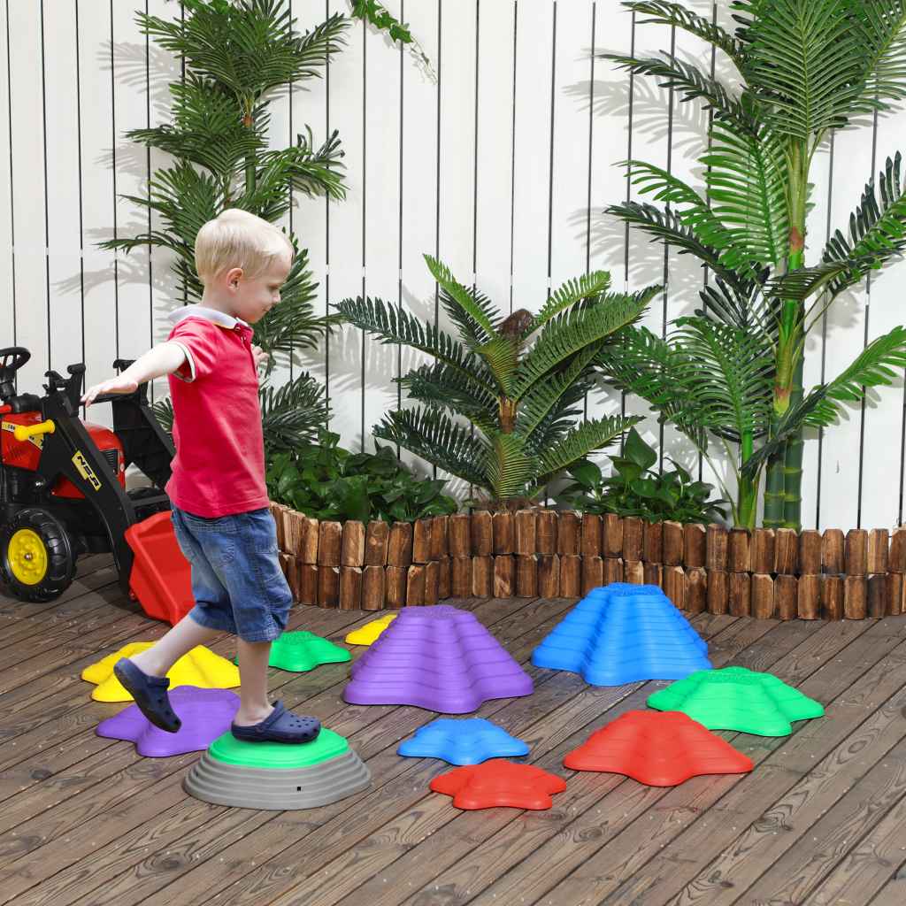 ZONEKIZ Kids Stepping Stones, 11 Pieces Balance River Stones for ...