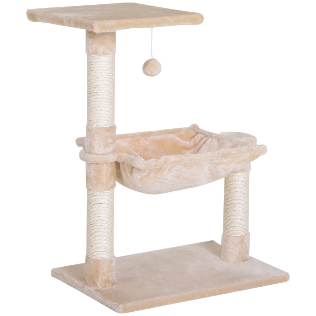 PawHut Cat Scratch Post with Bed Cat Tree for Indoor Cats Sisal ...
