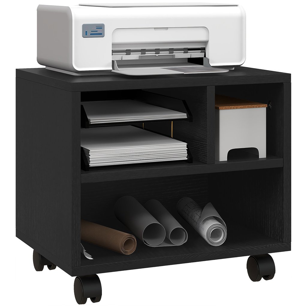 HOMCOM 2-Tier Printer Stand with Wheels and Storage for Home Office: Yavolo