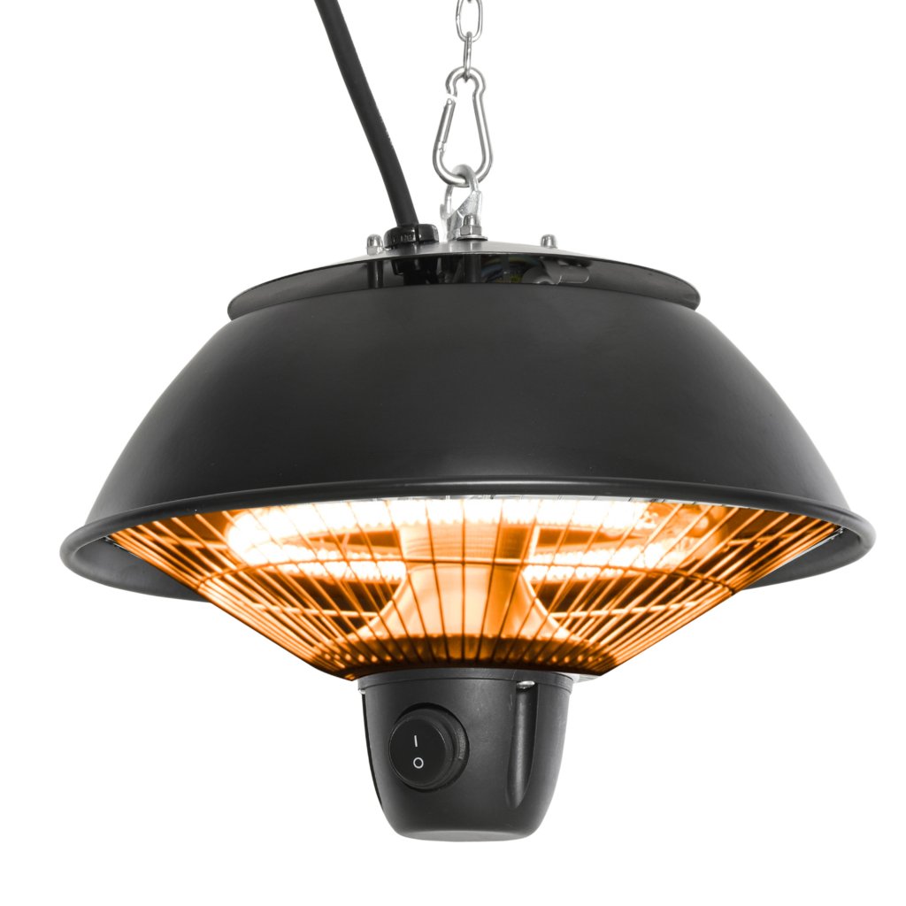 Outsunny 600W Electric Heater Ceiling Hanging Halogen Light with ...