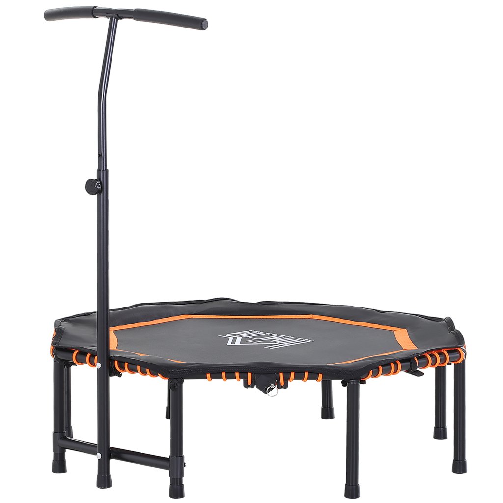 HOMCOM 48" Octagonal Mini Fitness Trampoline with Adjustable Handle ...