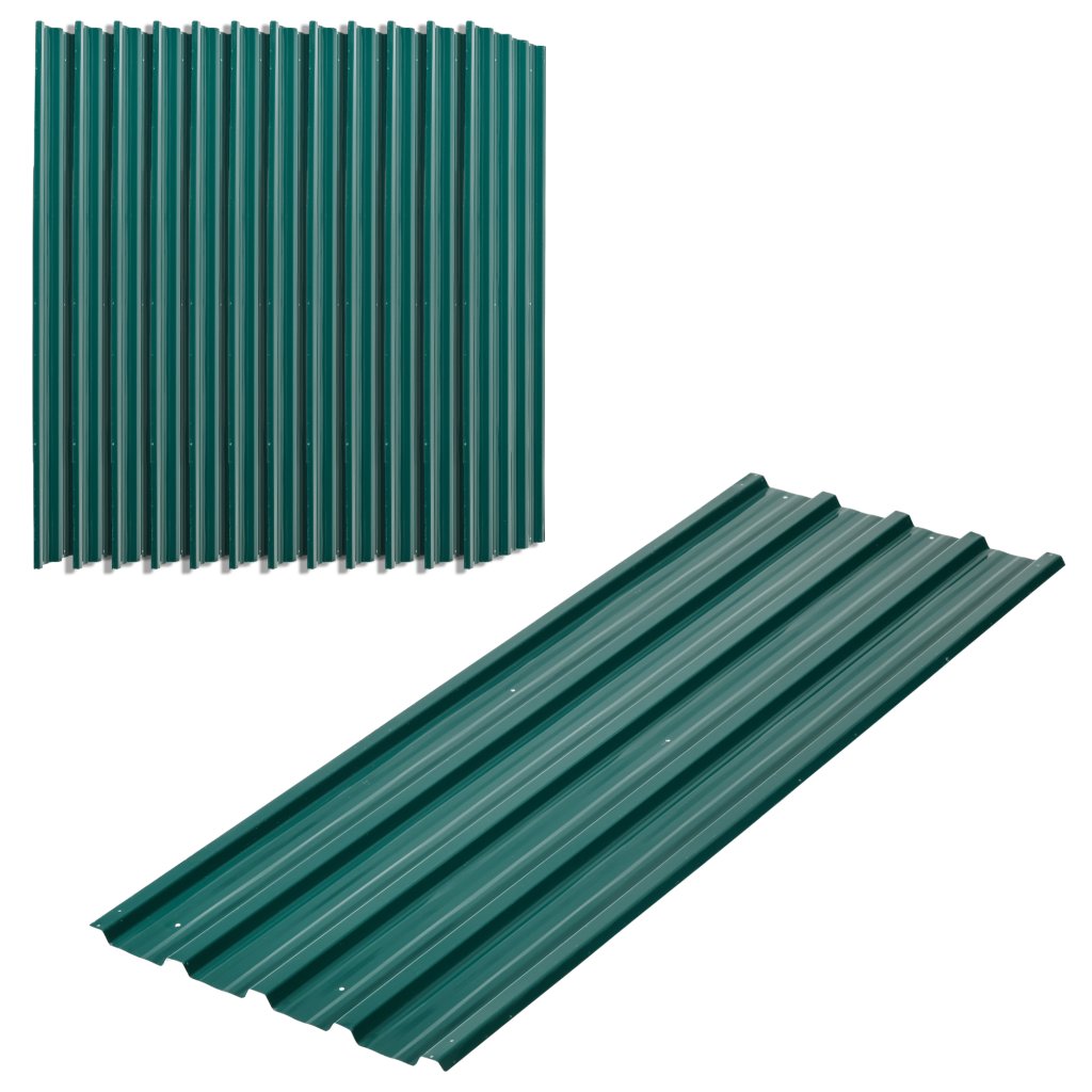 Outsunny Corrugated Roofing Sheets, Pack of 12, Galvanised Metal ...
