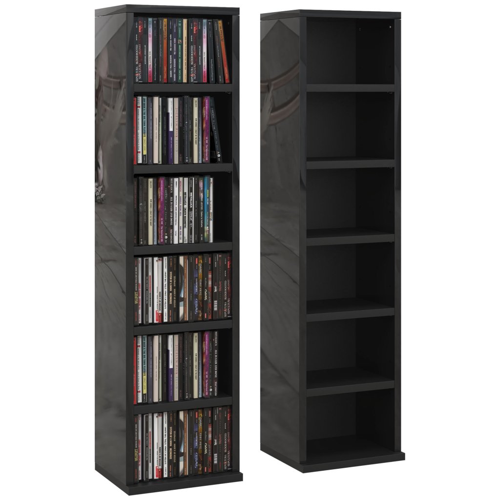 HOMCOM 204 CD Media Display Shelf Set with Adjustable Shelves - High ...
