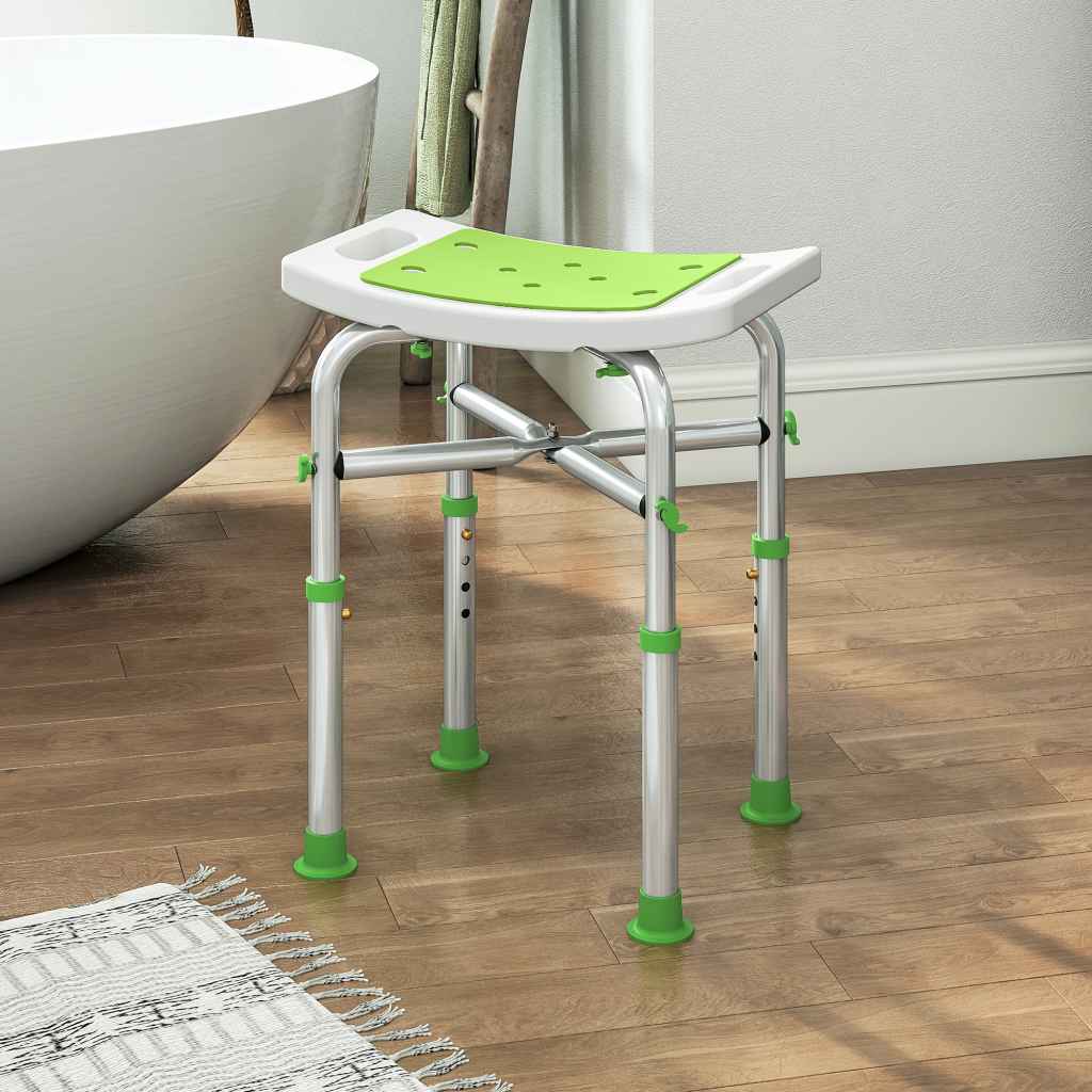 Adjustable HOMCOM Padded Shower Chair with Non-Slip Grip: Yavolo