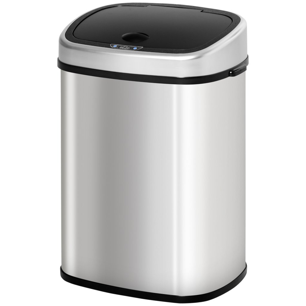 HOMCOM Automatic Touchless Sensor Bin - 58L Silver Waste Solution: Yavolo