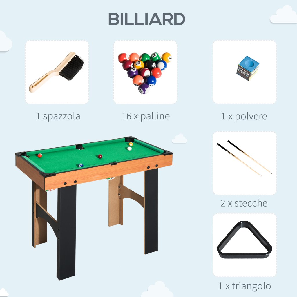 HOMCOM 4-in-1 Multi Games Table: Hockey, Foosball, Tennis & Billiards ...
