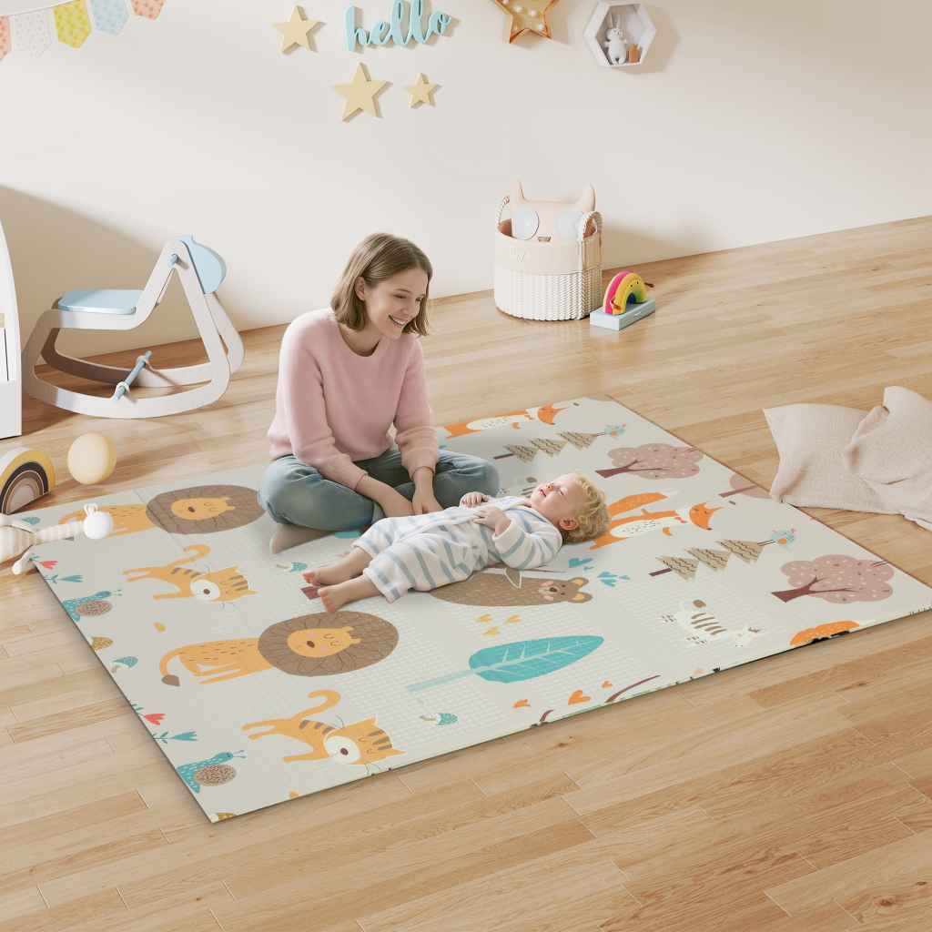 AIYAPLAY Baby Play Mat Double Sided, Foldable & Reversible Activity ...