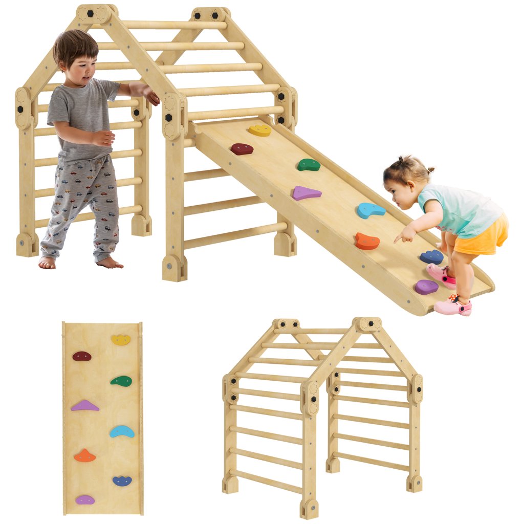 AIYAPLAY 3 in 1 Kids Climbing Set, Foldable Toddler Climbing Toys ...