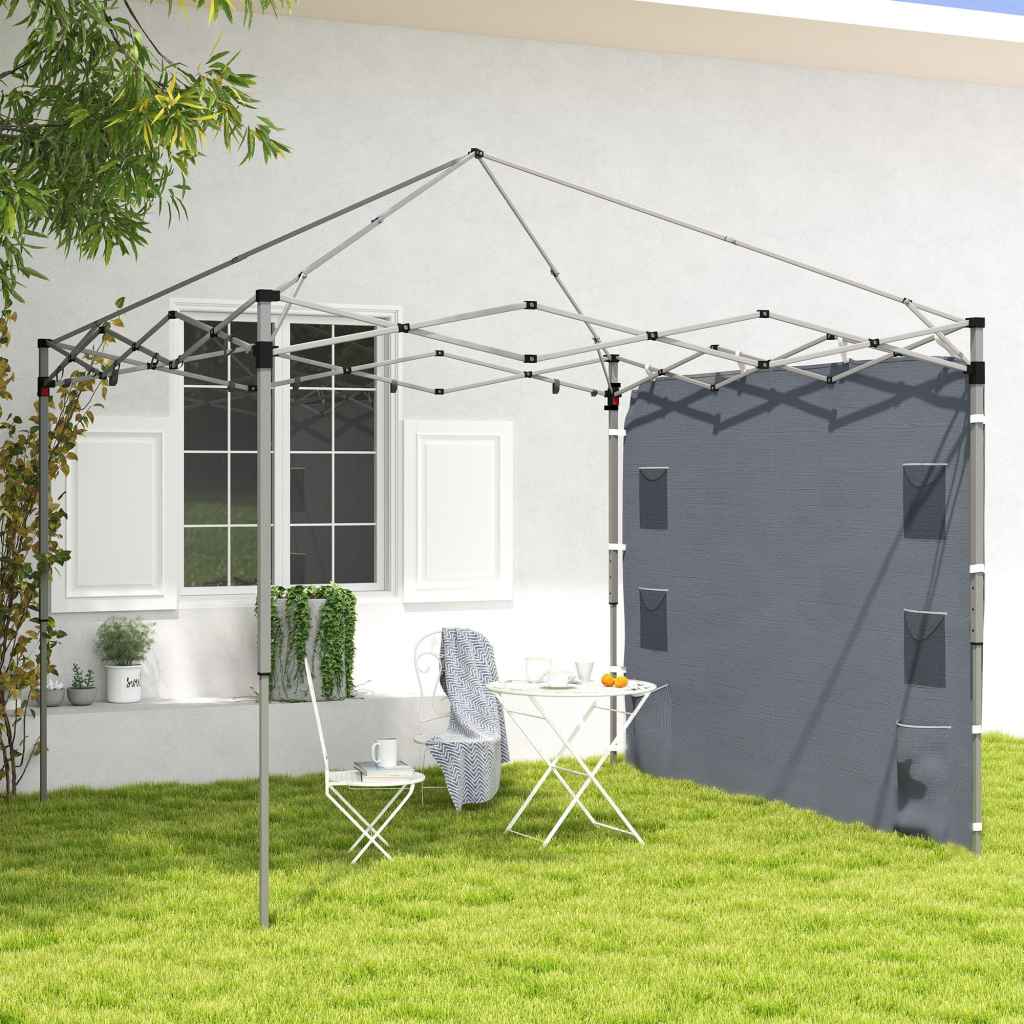 Outsunny Gazebo Side Panel, Canopy Sidewall Panel with 4 Mesh Bags and ...