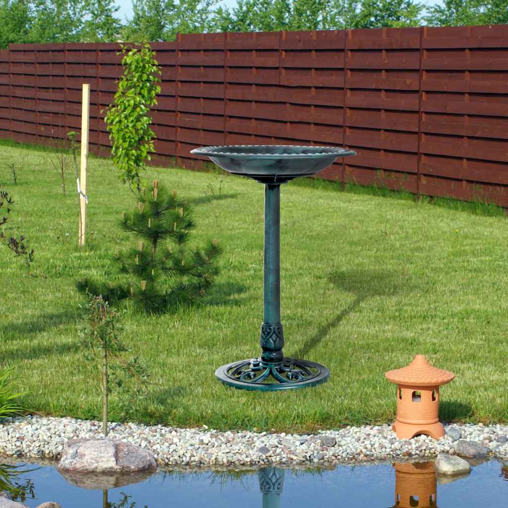 Outsunny 50cm Bird Bath for Garden, Outdoor Birdbath Stand, Decorative ...