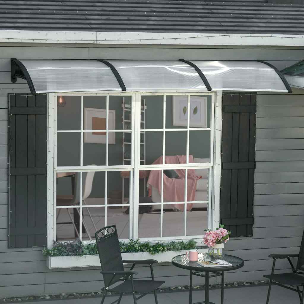 Outsunny Front Door Canopy, Outdoor Awning, 303 x 96cm Rain Shelter for ...