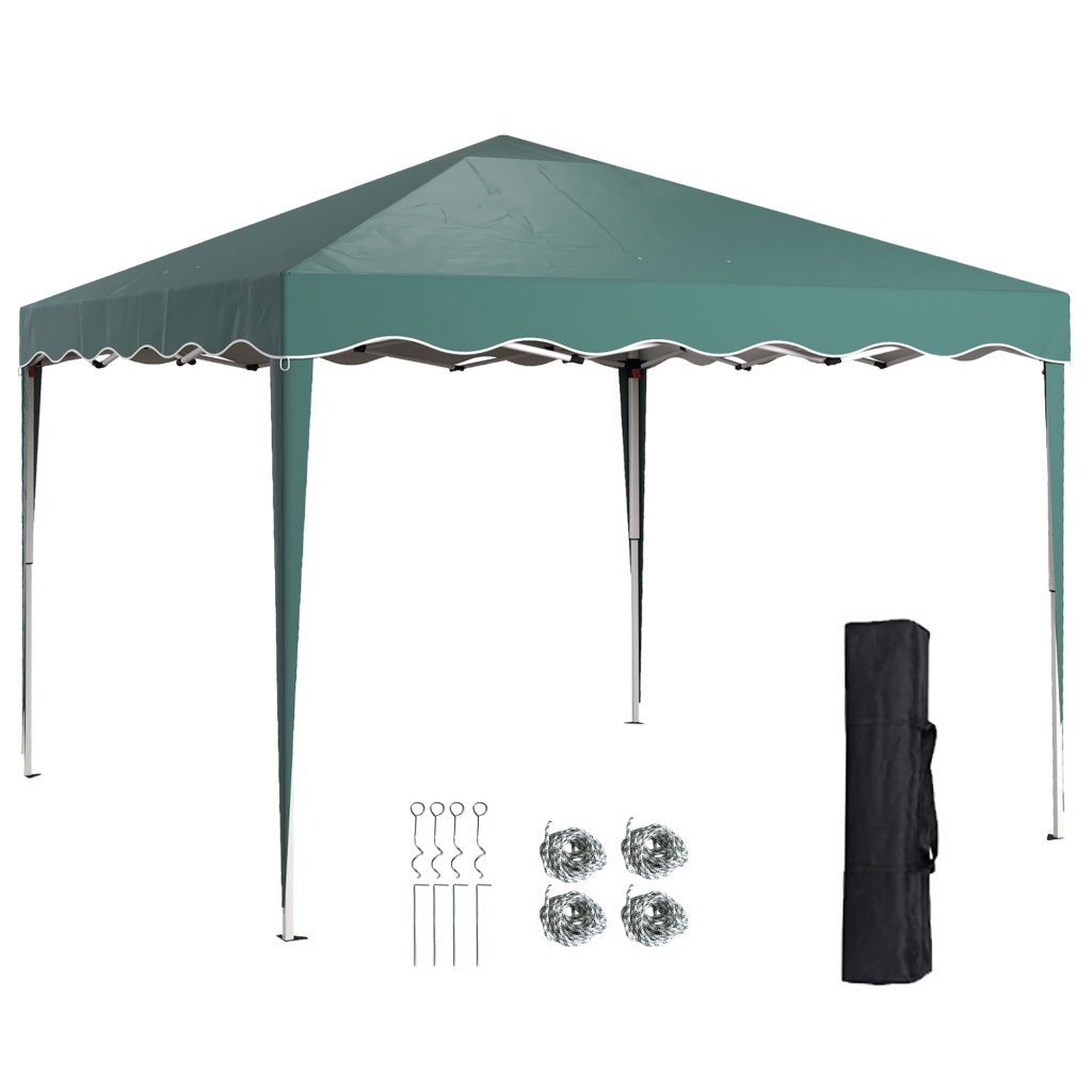 Outsunny 3x3(m) Pop Up Gazebo, Foldable Party Tent with Wave Edge and ...