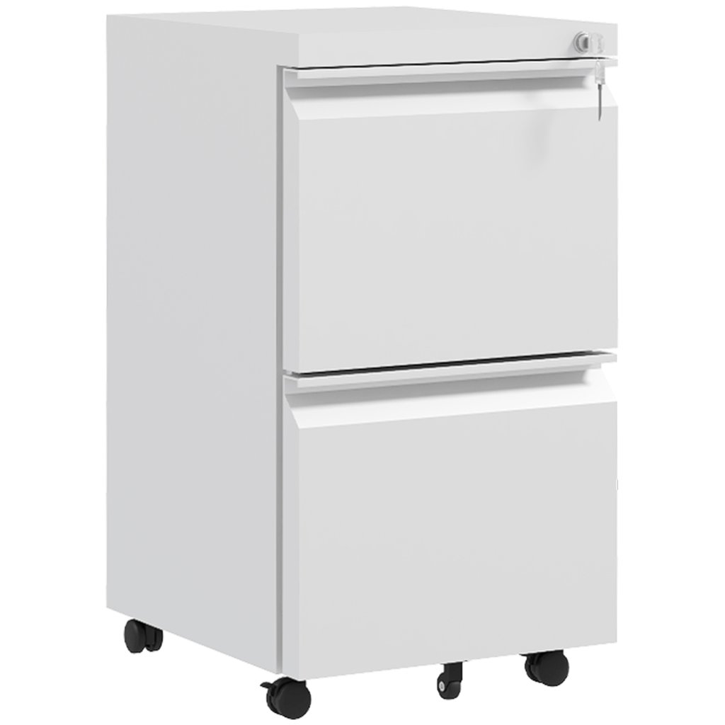 Vinsetto 2-Drawer Mobile Filing Cabinet, Steel Lockable File Cabinet ...