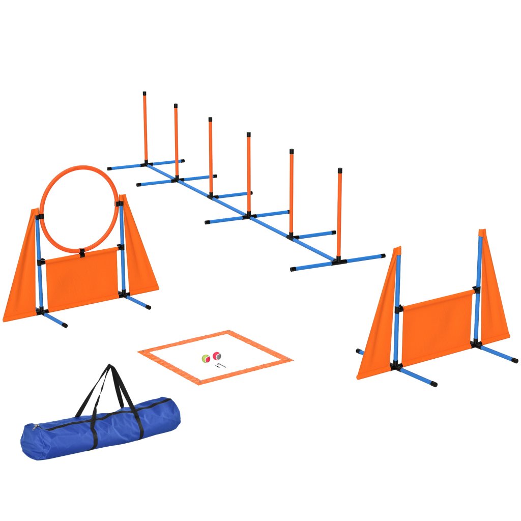 PawHut 6-Piece Dog Agility Equipment, Pet Agility Training Set with ...