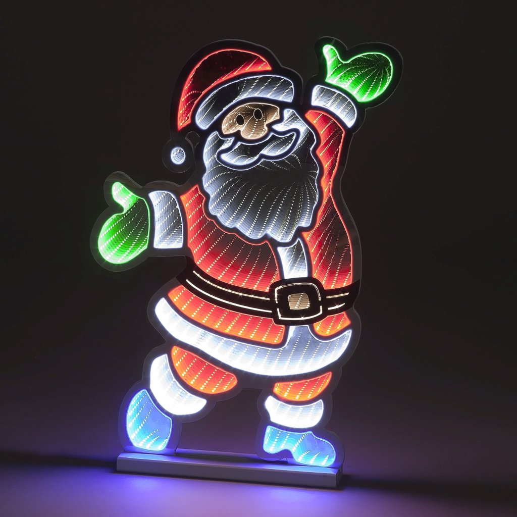 60cm Infinity Light-Up Santa Decoration for Indoors & Outdoors: Yavolo