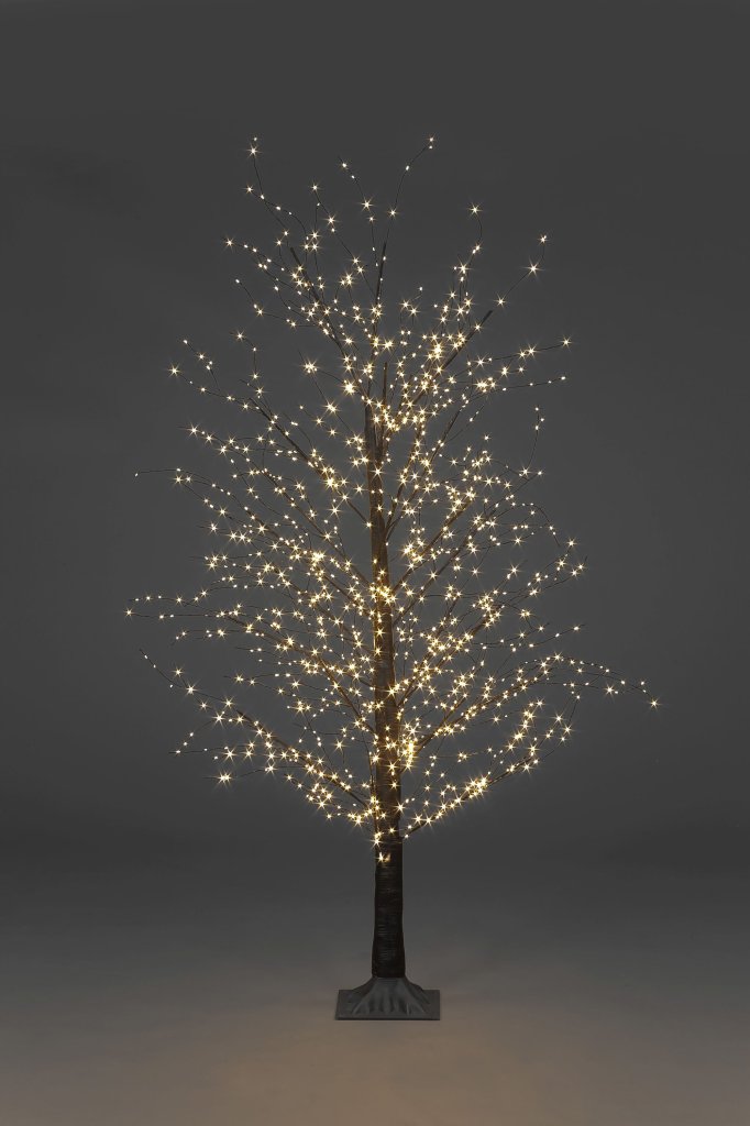 Black Micro Dot Christmas Tree with 900 Warm White LEDs - 1.5m/5ft: Yavolo