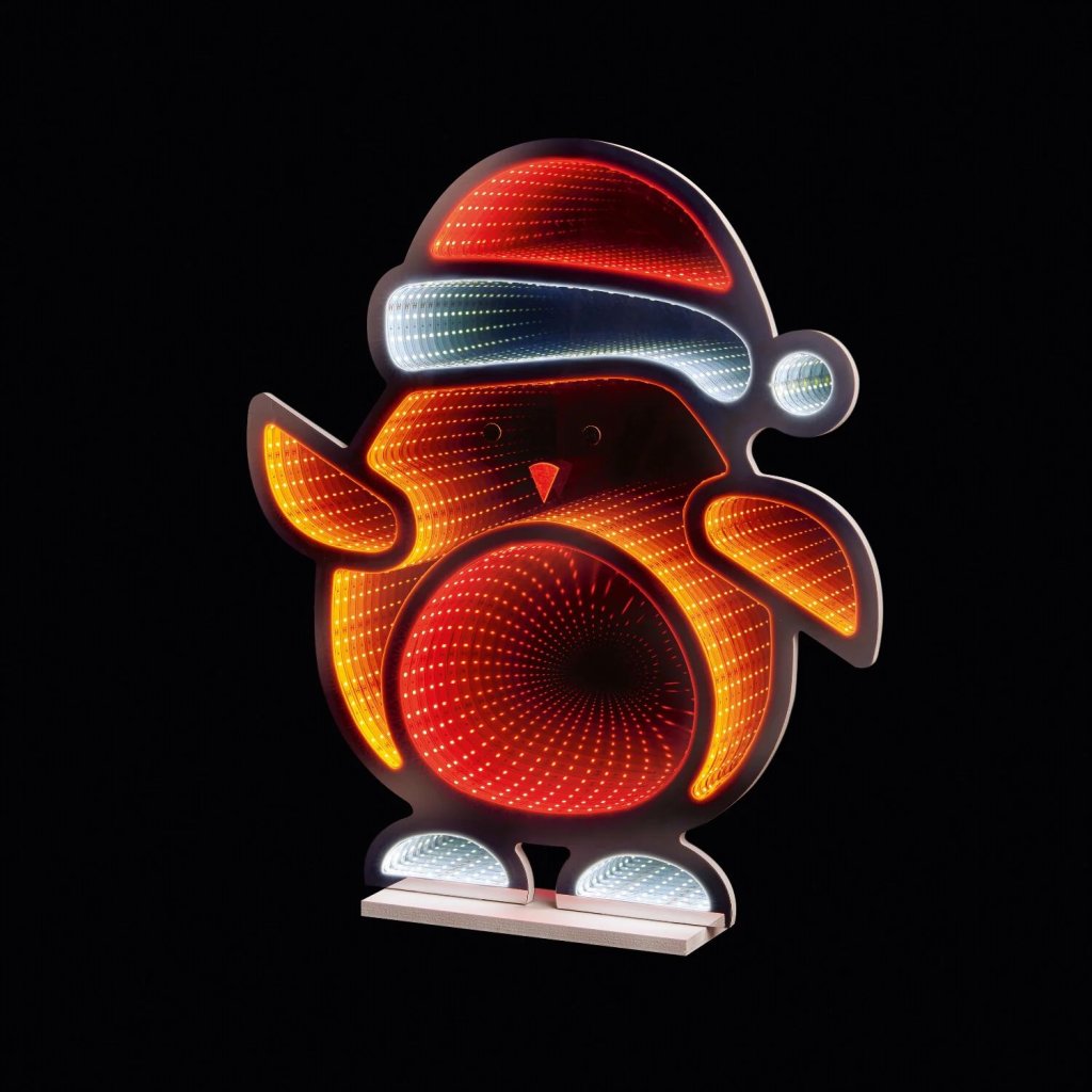 Multicoloured LED Robin Infinity Mirror 60cm with 3D Light Effect: Yavolo