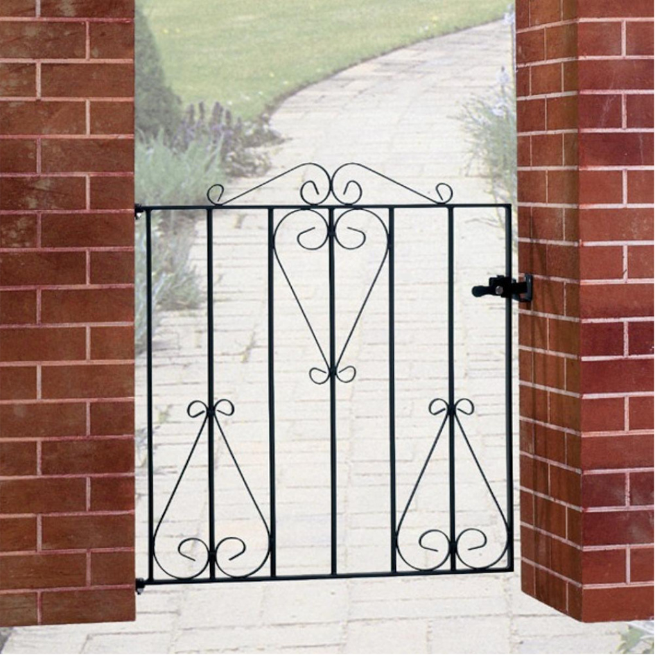 Durable Classic Low Flat Top Metal Garden Gate 91cm: Yavolo
